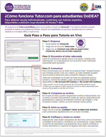 Tutor.com for Military | DoDEA